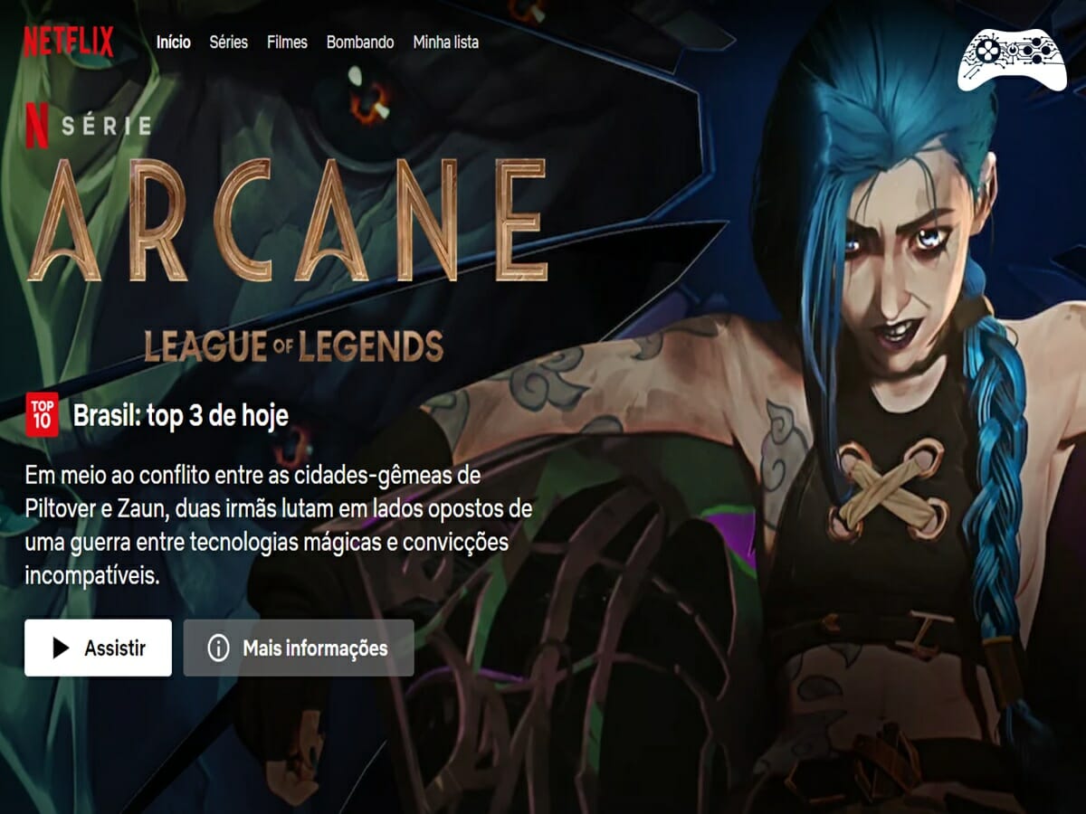 Arcane bate sucessos na Netflix e é Top 3