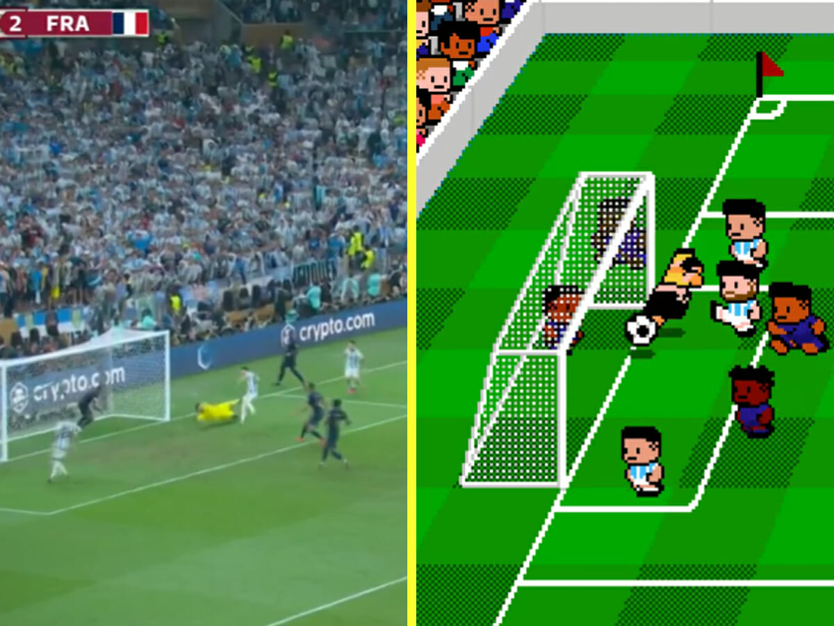 Gol de Messi na final contra França ganha versão de game retro